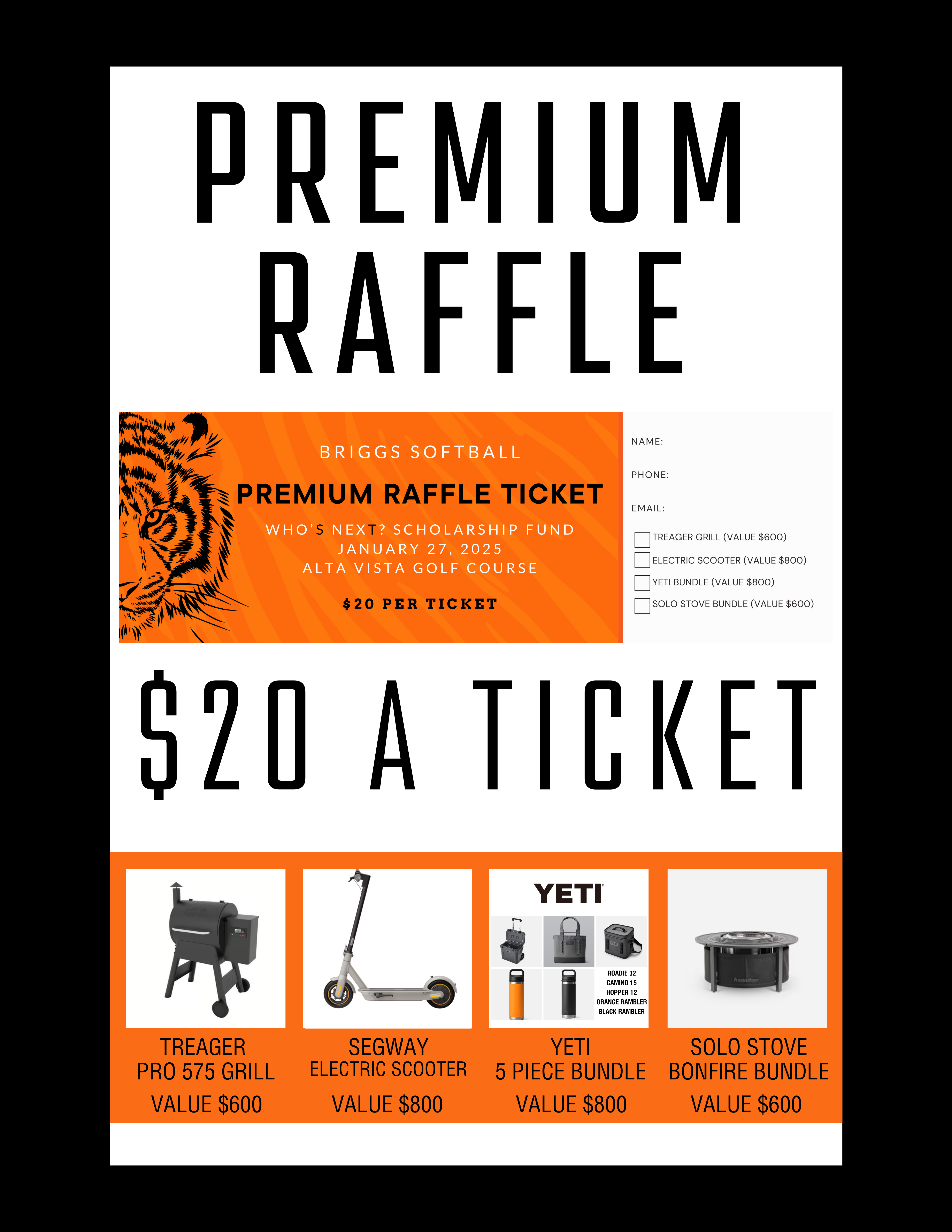Store Item: Premium Raffle Ticket - 2025 "Who'S NexT" Golf Tournament